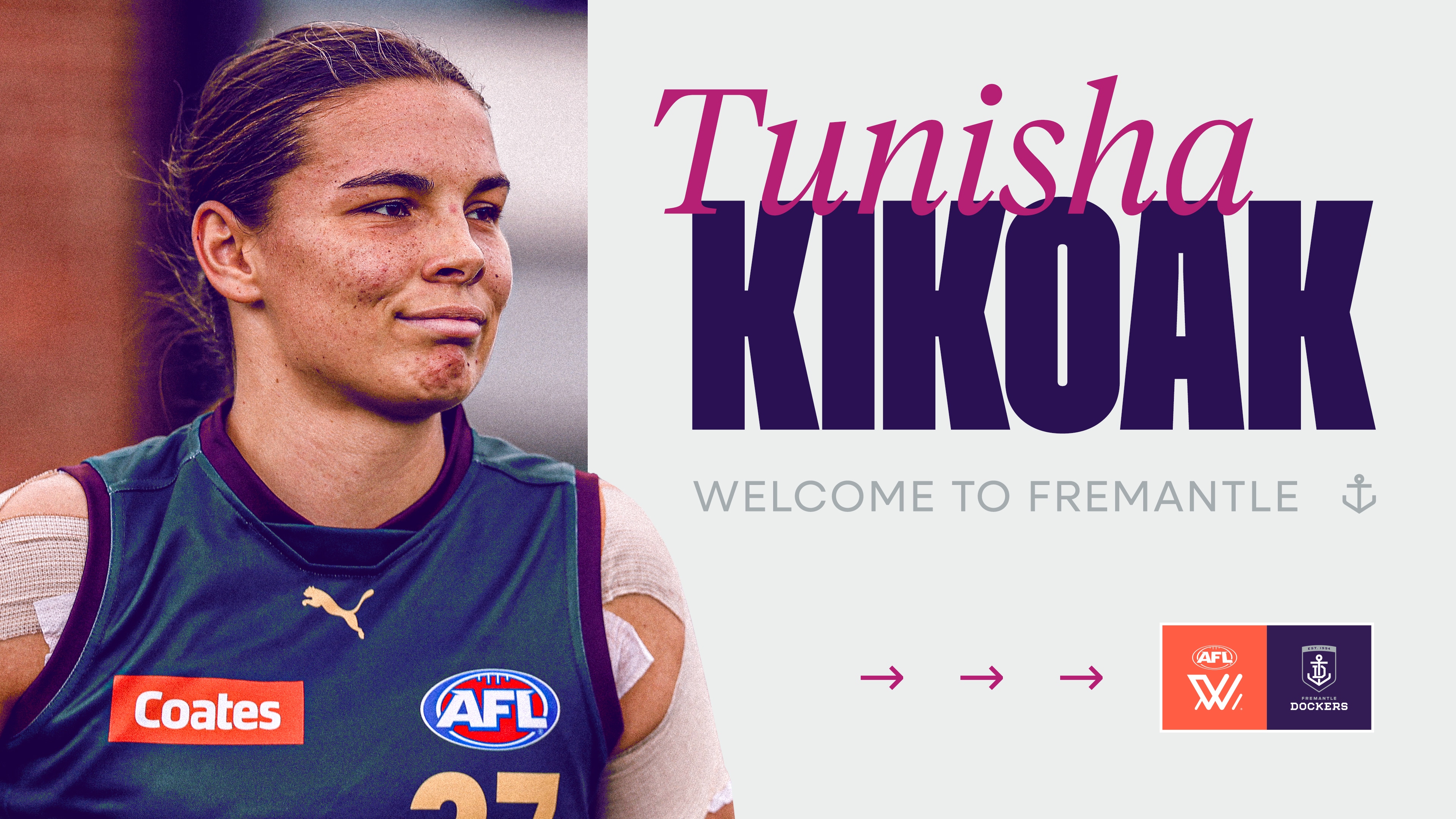 AFLW: Fremantle signs Tunisha Kikoak to replace Kiara Bowers