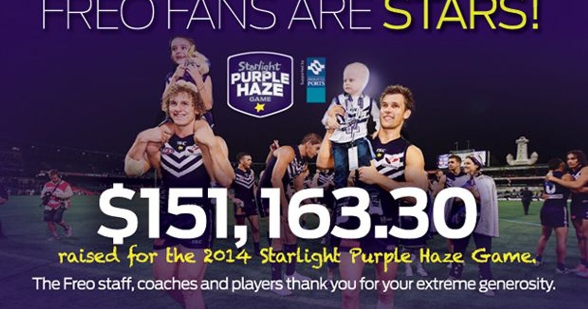 Freo fans shine in Starlight Purple Haze Record