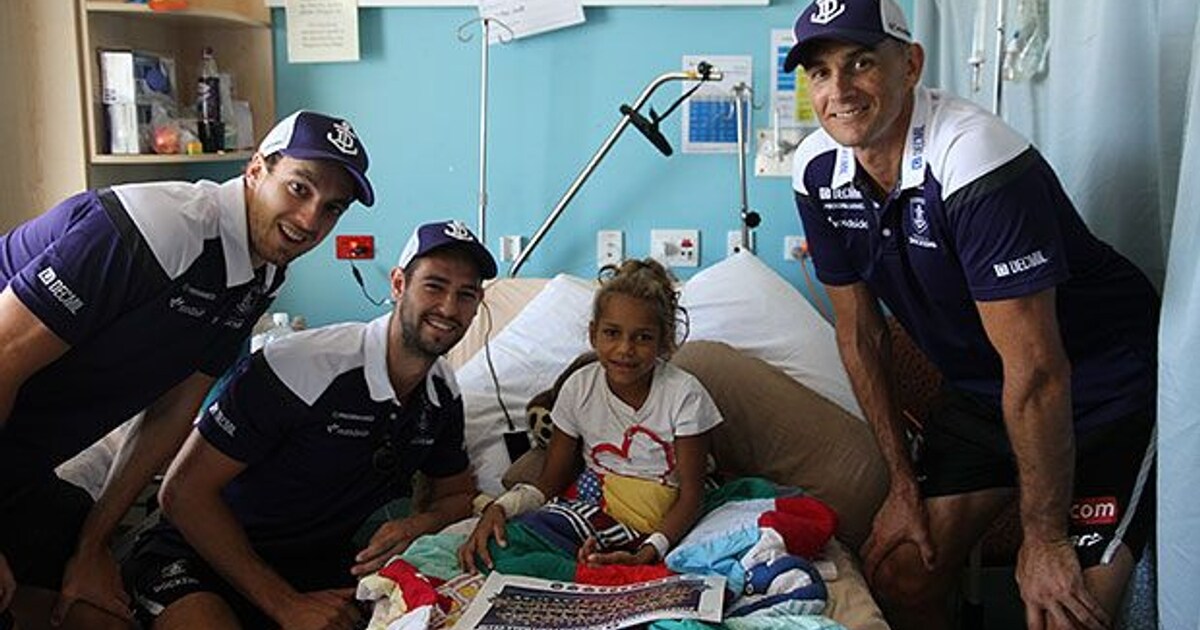 Freo visit Geraldton Regional Hospital