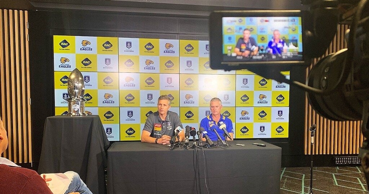Justin Longmuir and Adam Simpson | RAC Derby media conference